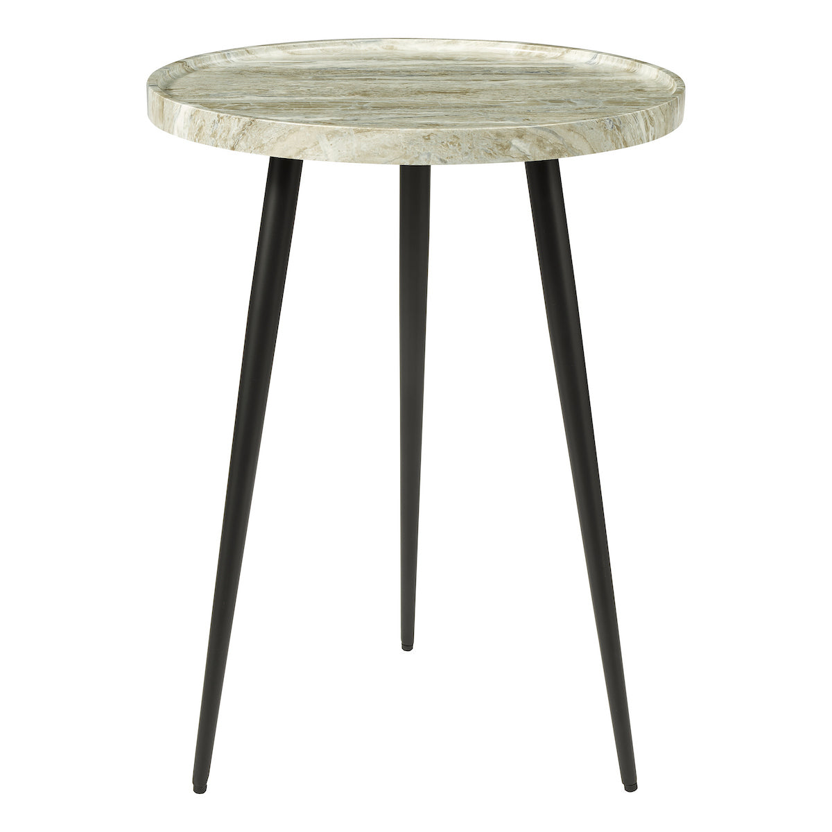 Dar Nusa Side Table Brown Stone Effect and Matt Black – Amos Lighting ...