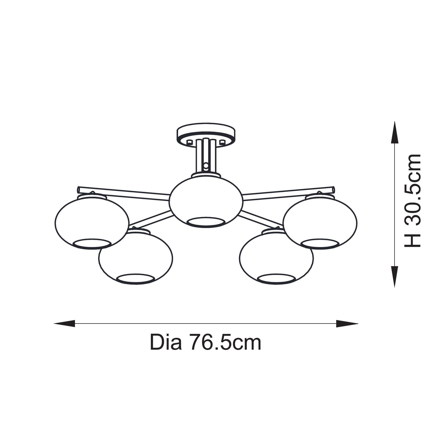 Endon Jacob 5lt Semi Flush Warm brass plate & clear bubble glass – Amos ...
