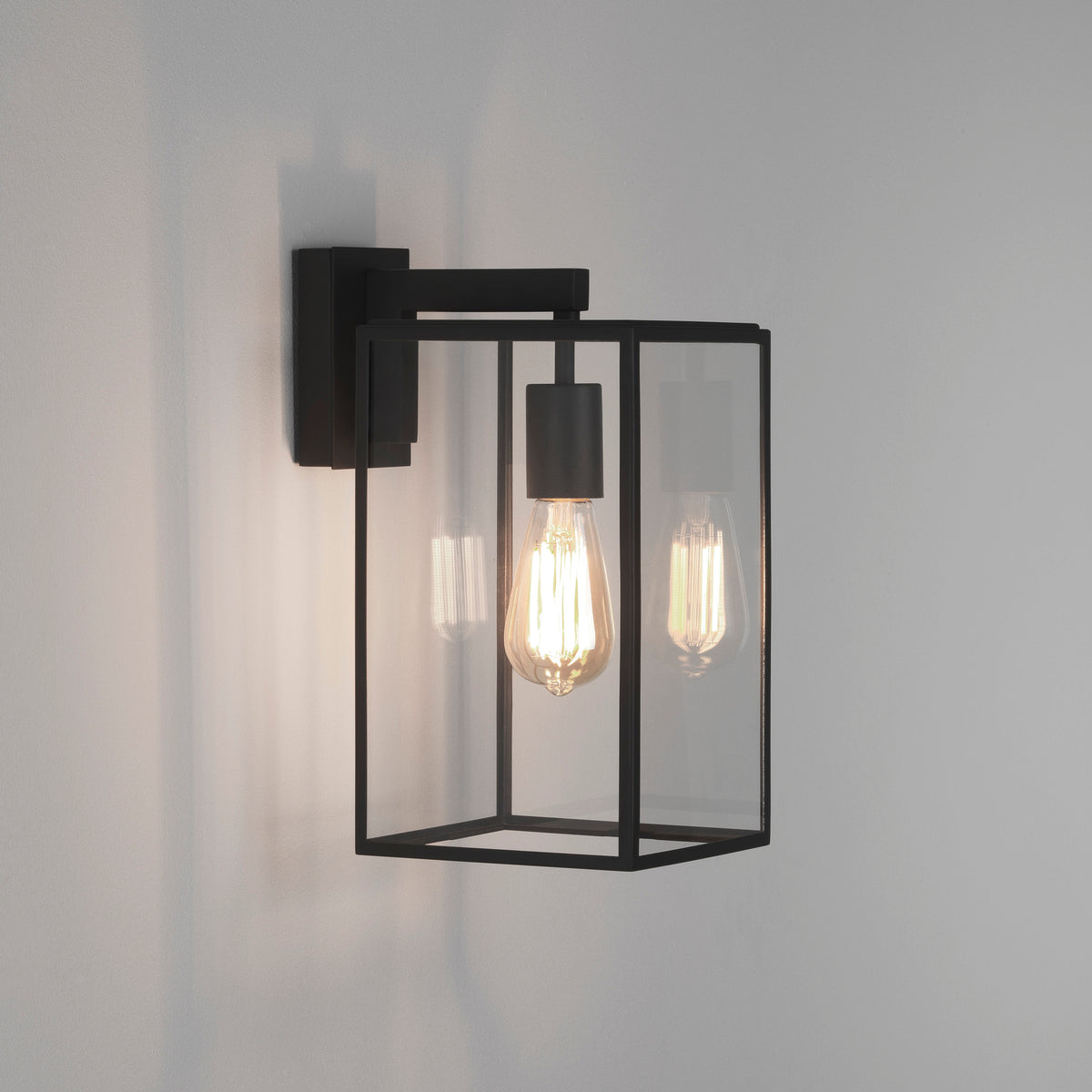 Astro Box Lantern 350 Textured Black Outdoor Wall Light – Amos Lighting ...