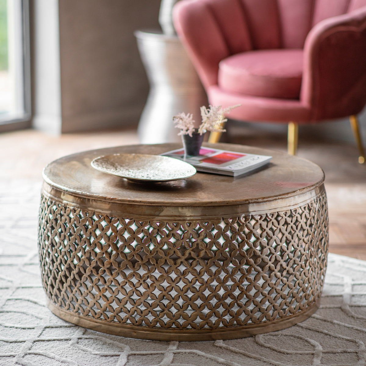 Amos Khalasar Metal Coffee Table Hammered – Amos Lighting + Home
