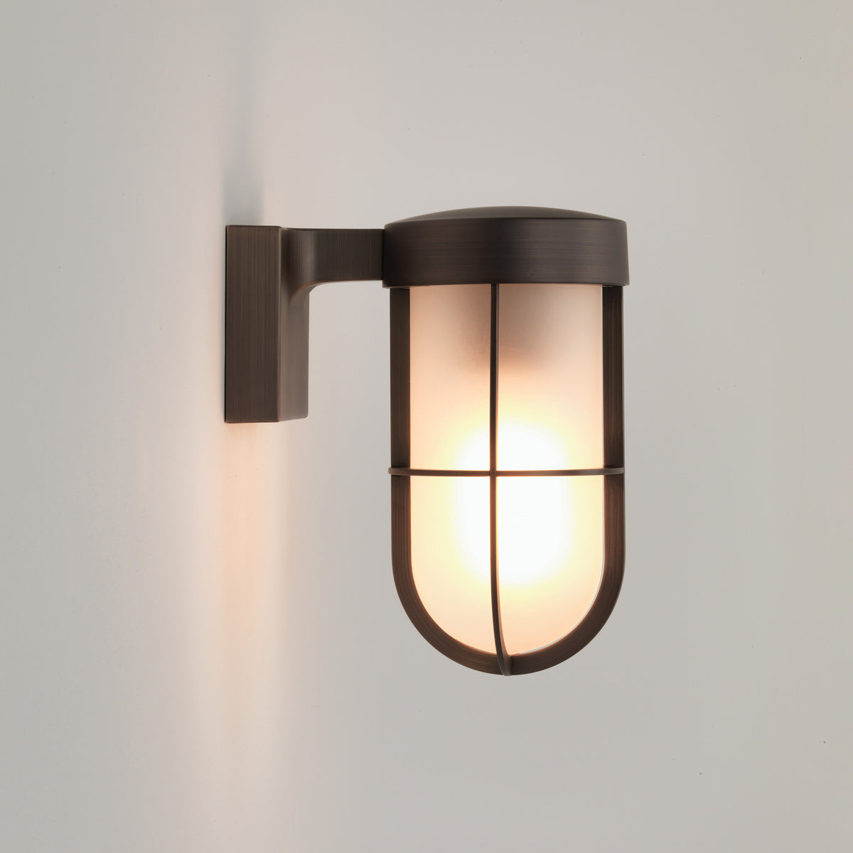 Astro Cabin Wall Frosted Bronze Outdoor Wall Light – Amos Lighting + Home