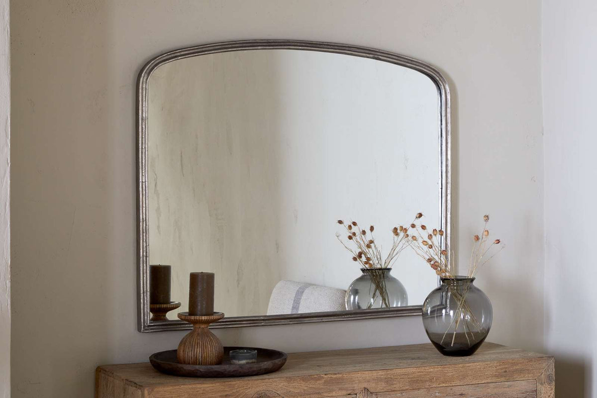 Nkuku Almora Wall Mirror Antique Nickle Large – Amos Lighting + Home