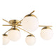 Dar Bombazine 7 Light Semi-Flush Natural Brass & Opal Glass | Mid ...