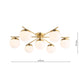 Dar Bombazine 7 Light Semi-Flush Natural Brass & Opal Glass | Mid ...