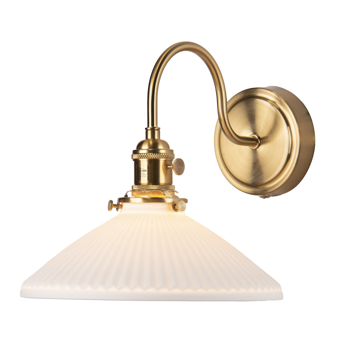 Dar Hadano Wall Light Natural Brass & Ceramic Shallow Shade – Amos ...