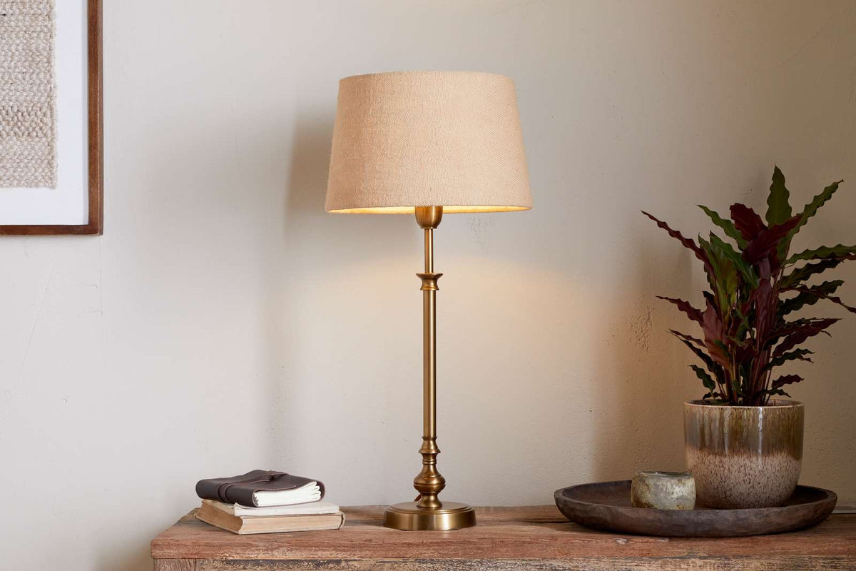 Nkuku Ehadi Table Lamp Antique Brass – Amos Lighting + Home