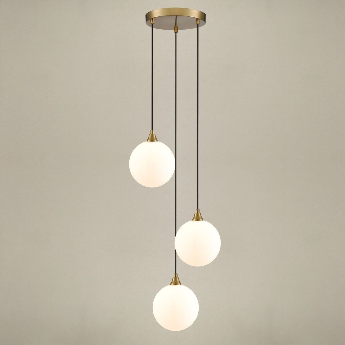 Franklite Galaxy 3 Light Cascade Aged Brass – Amos Lighting + Home