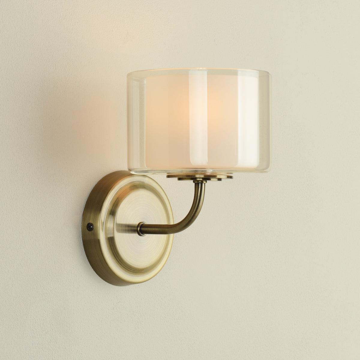 Laura Ashley Southwell Wall Light Antique Brass & Opal Glass | Refined ...