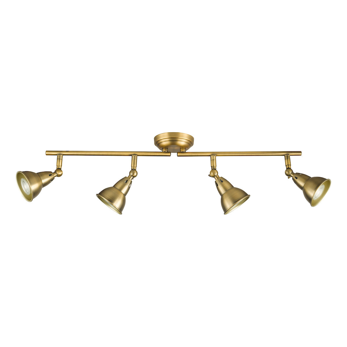 Dar Nathaniel 4 Light Bar Spotlight Aged Brass – Amos Lighting + Home