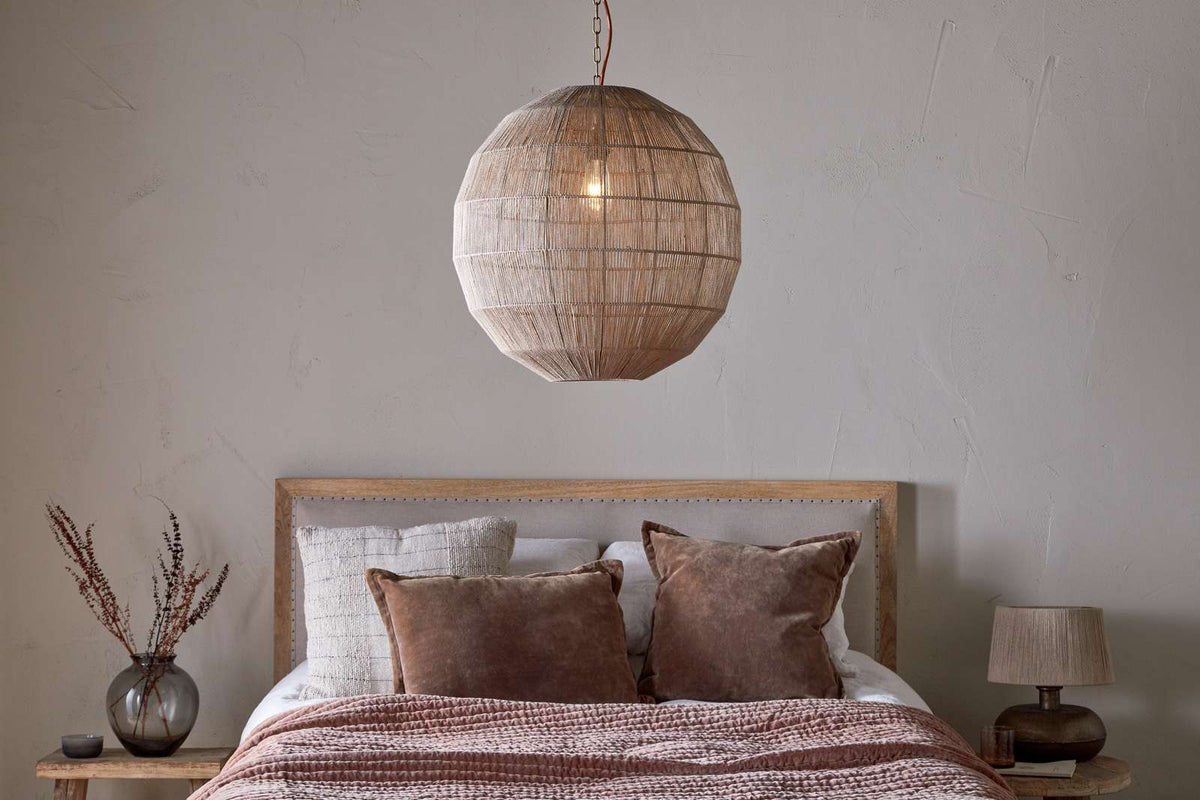 Nkuku Nilaveli Woven Jute Sphere Pendant Natural – Amos Lighting + Home
