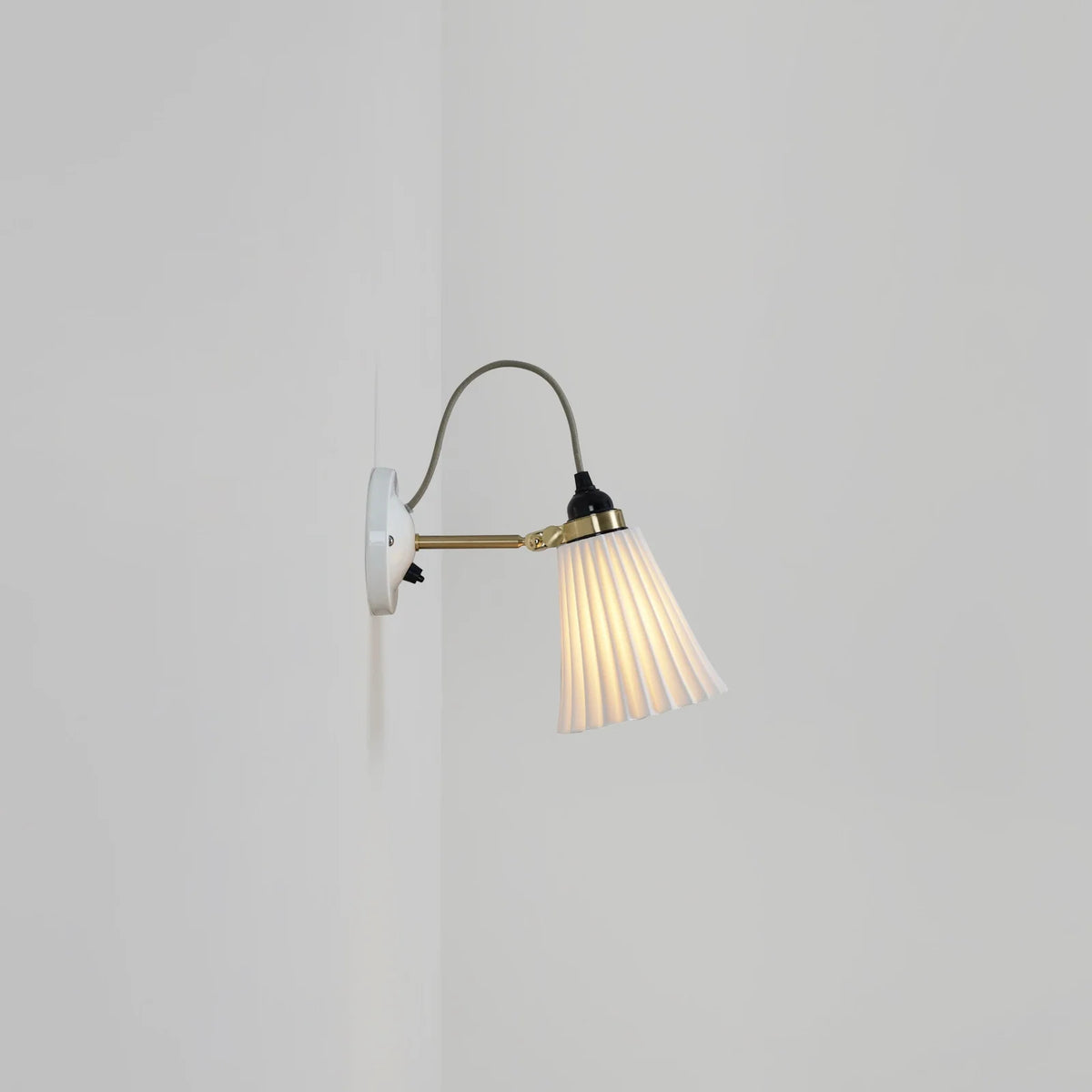 Original BTC Hector Pleat Medium Wall Light, Switched, Brass – Amos ...