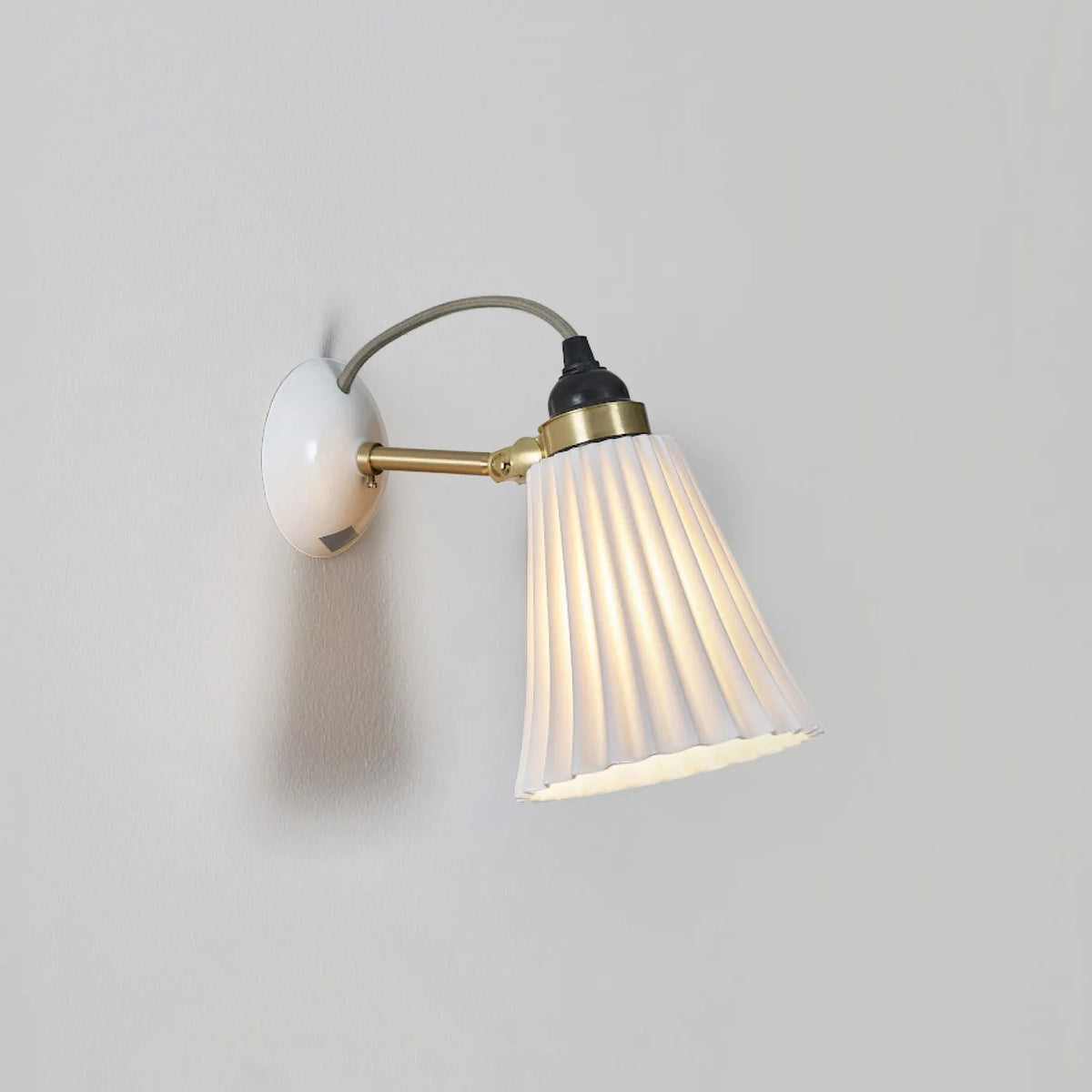 Original BTC Hector Pleat Medium Wall Light, Brass – Amos Lighting + Home