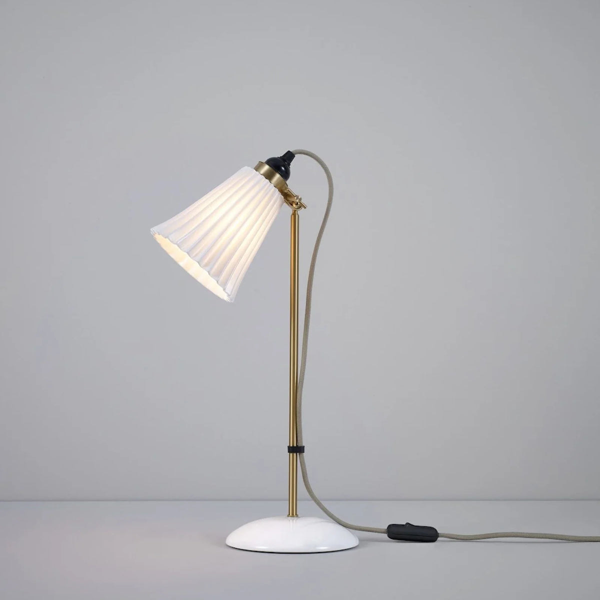 Original BTC Hector Pleat Medium Table Light, Brass – Amos Lighting + Home