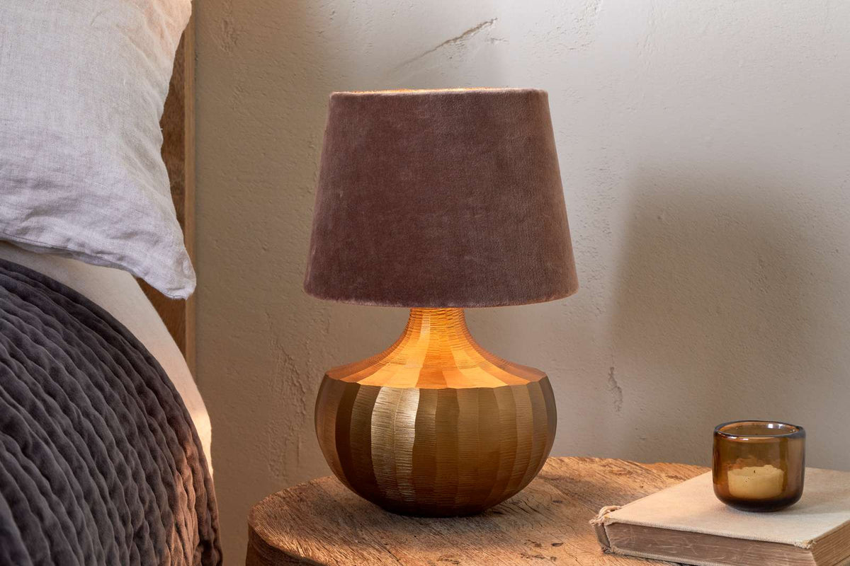 Nkuku Sakiti Cast Aluminium Table Lamp Antique Brass – Amos Lighting + Home