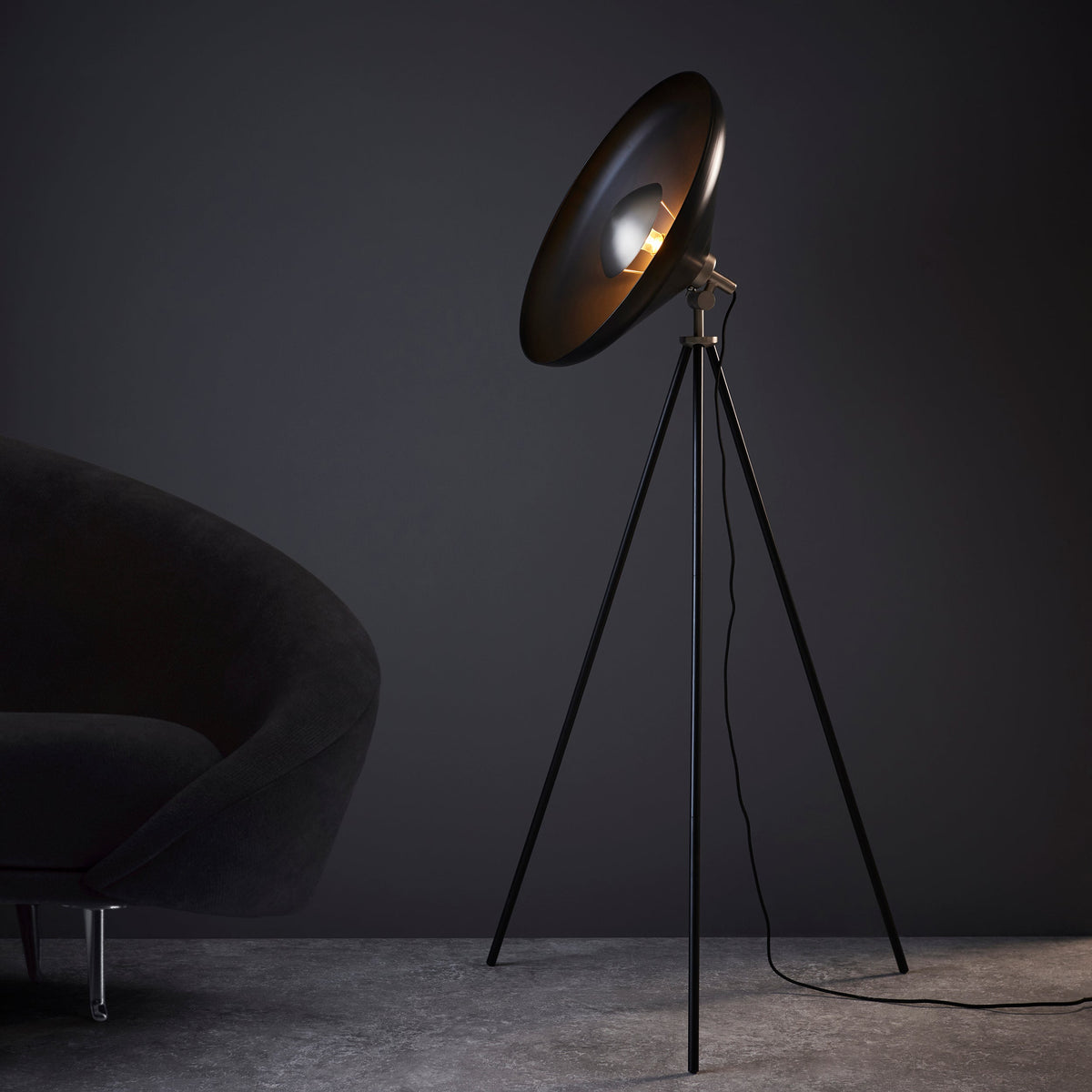 Endon Glo Tripod Floor Lamp Matt Black – Amos Lighting + Home
