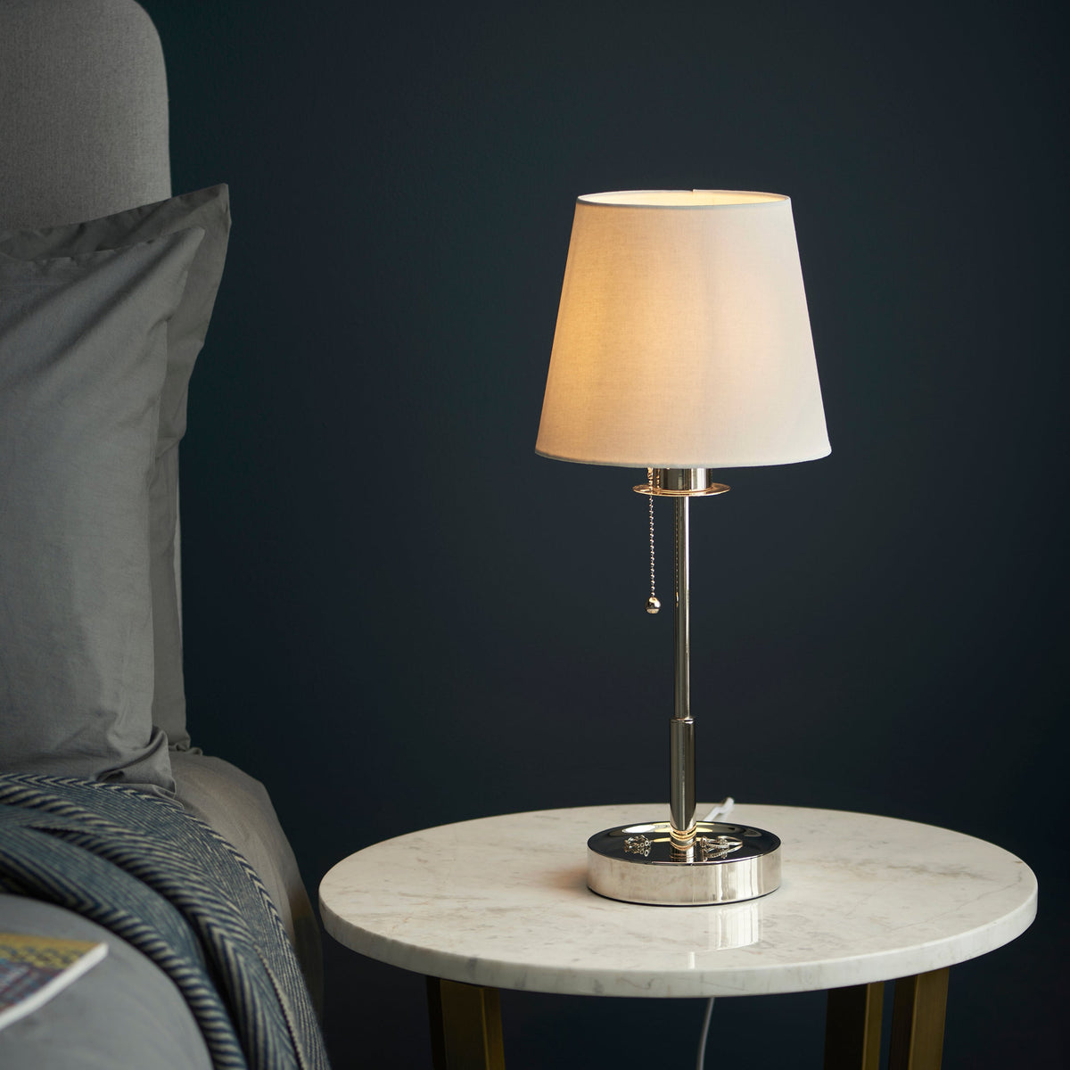 Amos Westminster Table Lamp Bright Nickel – Amos Lighting + Home