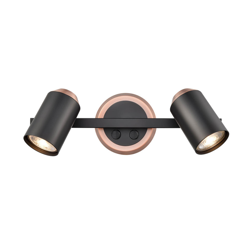 Franklite Hollywood Twin Spotlight Switched Black and Copper – Amos ...