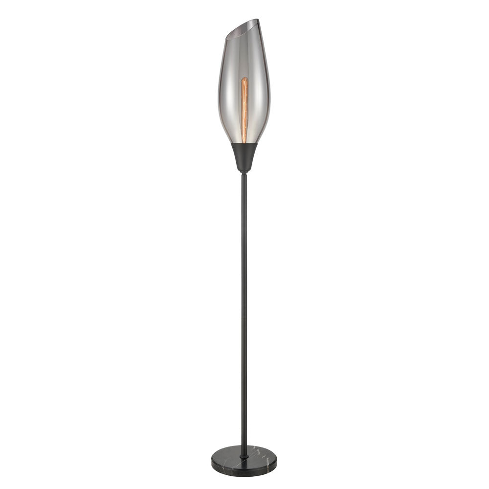 Franklite Taper Floor Lamp Black with Smoked Glass – Amos Lighting + Home