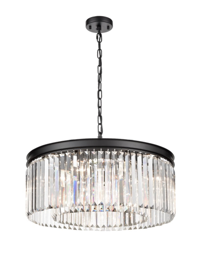 Franklite Perdita Matt Black Chandelier 8 Light – Amos Lighting + Home