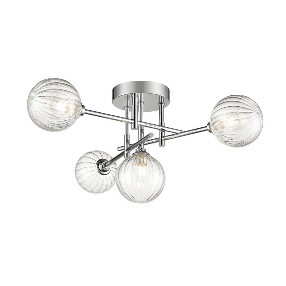 Franklite Abstraction Bathroom 4lt Ceiling Light Chrome and Glass ...