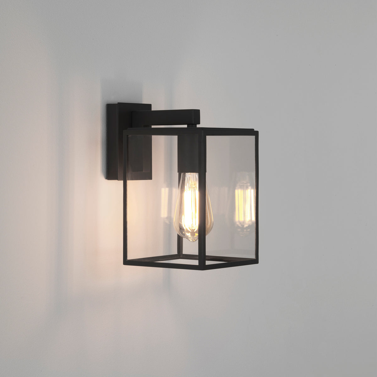 Astro Box Lantern 270 Textured Black Outdoor Wall Light – Amos Lighting ...