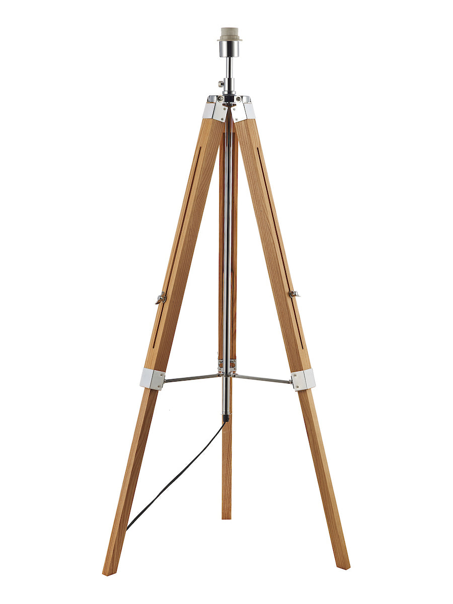 Dar Easel Tripod Floor Lamp Base - Light Wood Chrome – Amos Lighting + Home