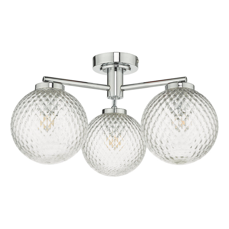 Dar Wayne Bathroom 3 Light Semi Flush Ceiling Light – Amos Lighting + Home