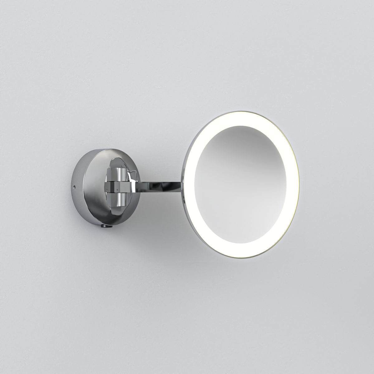 Astro Mascali Round LED Polished Chrome Bathroom Magnifying Mirror ...