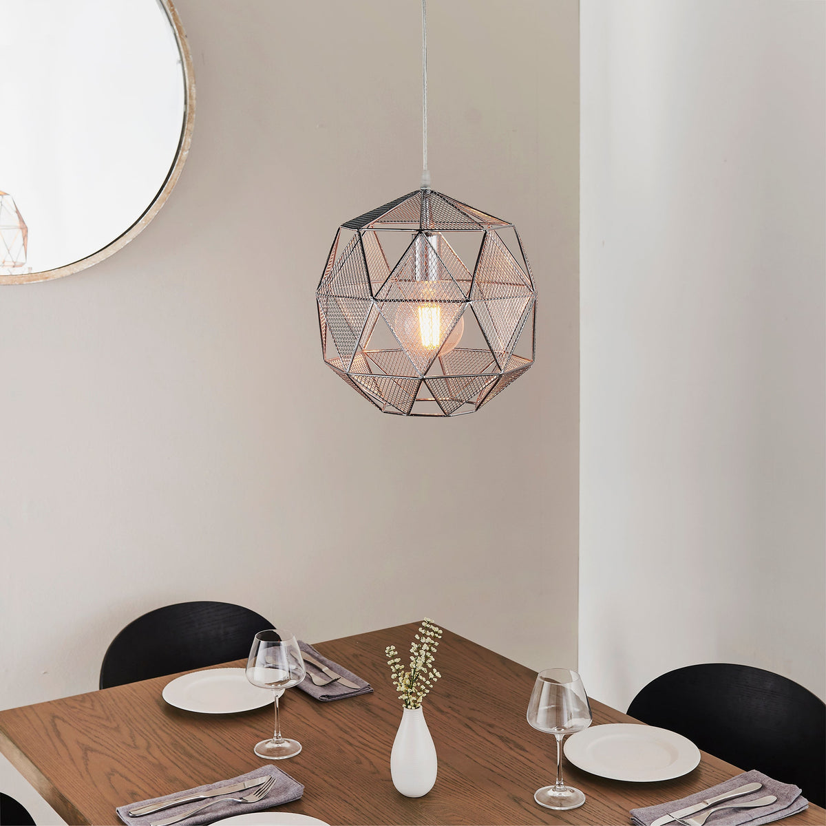 Endon Armour Pendant Chrome – Amos Lighting + Home
