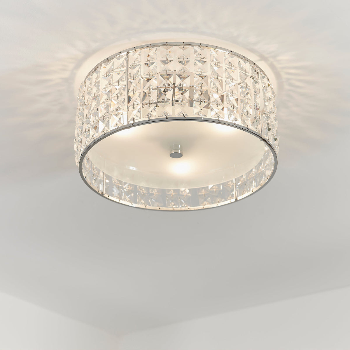 Endon Belfont Bathroom Crystal Flush Ceiling Light – Amos Lighting + Home