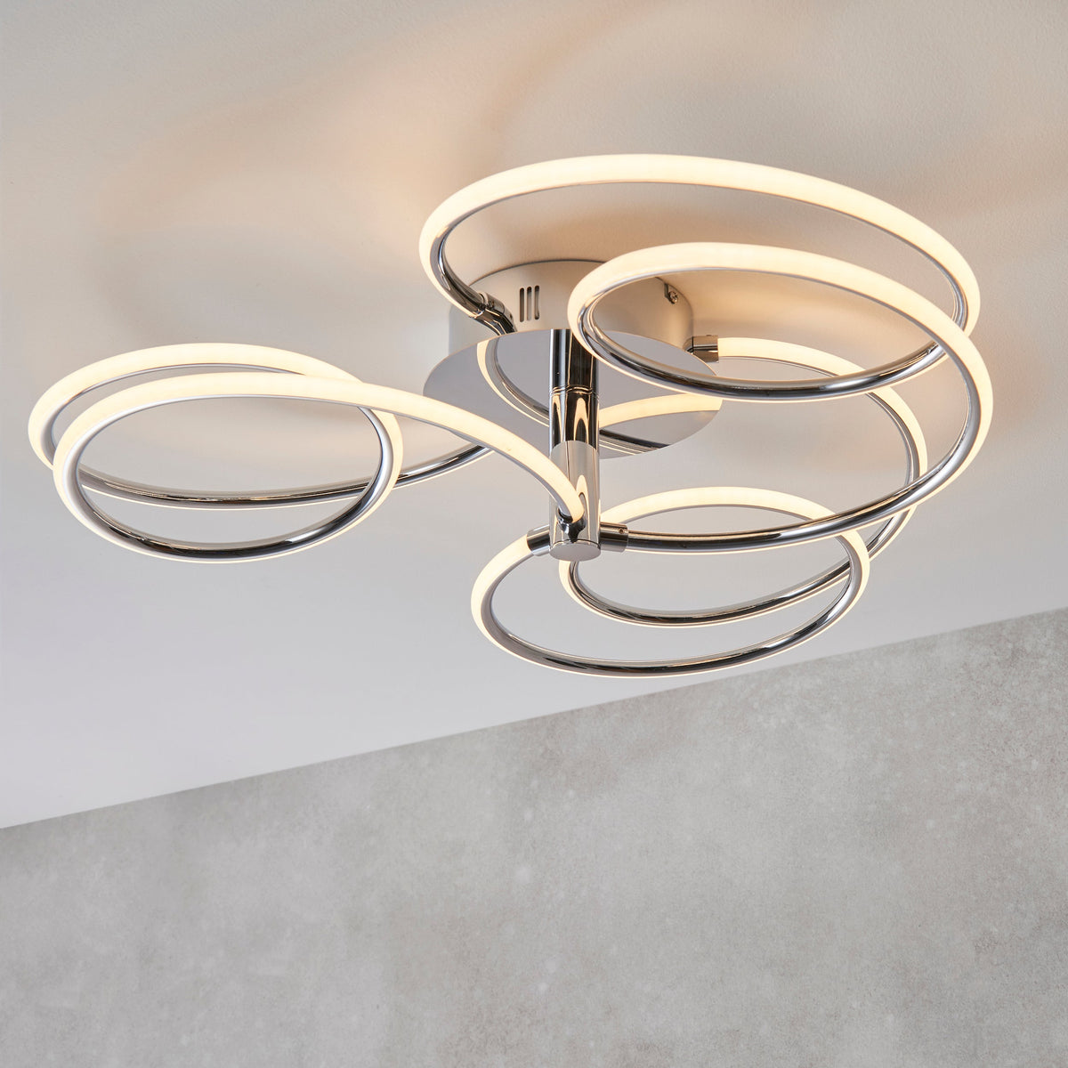 Endon Eterne 3 Light LED Ceiling Light Chrome – Amos Lighting + Home