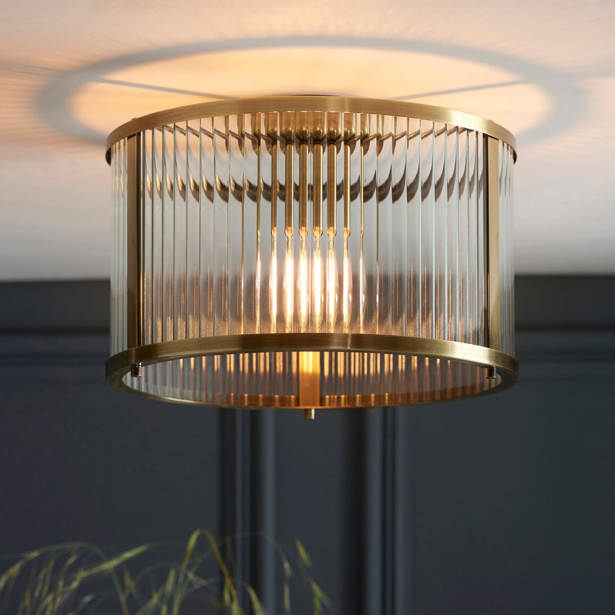 Endon Ridgeton Flush Antique Brass – Amos Lighting + Home