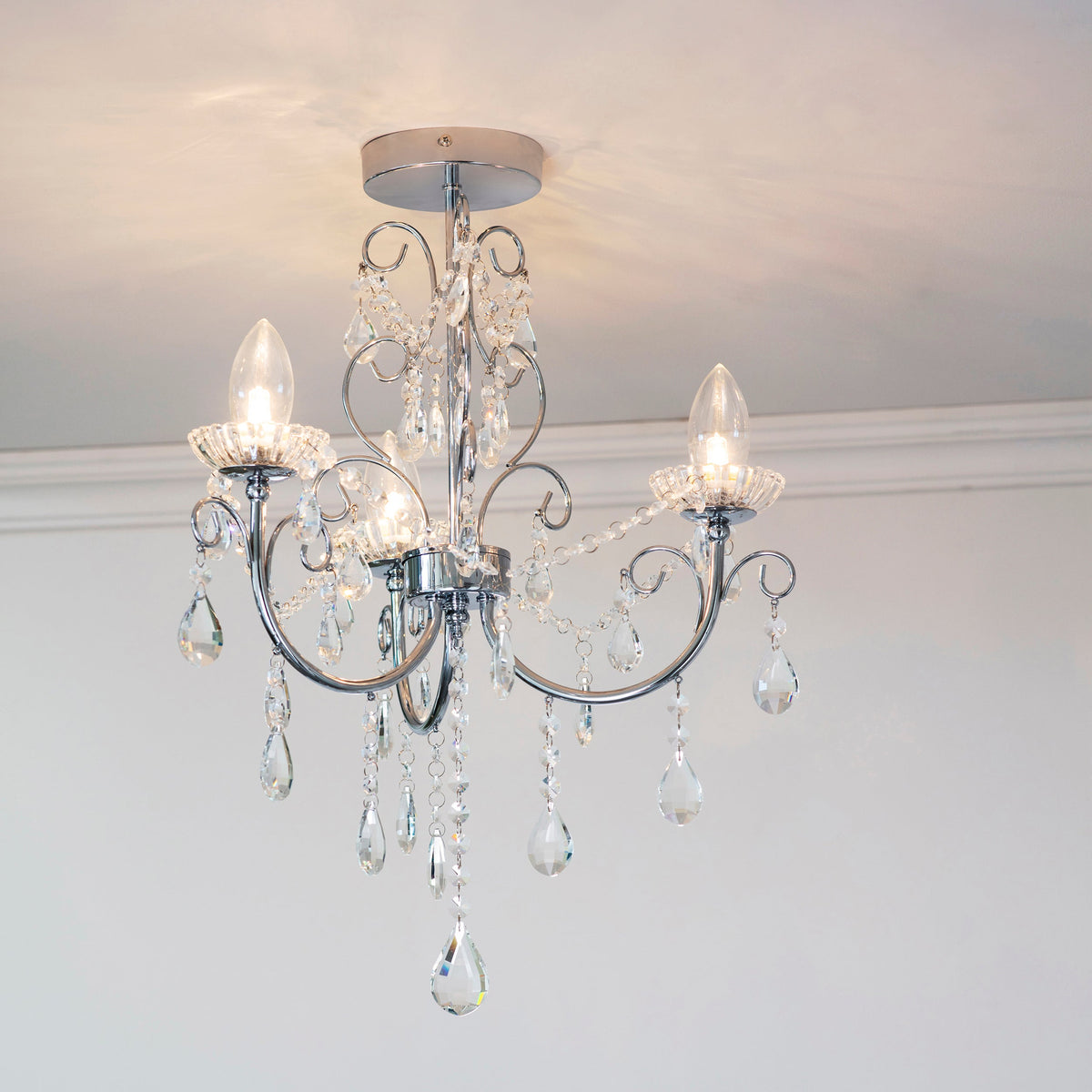 Endon Tabitha 3lt Bathroom Semi Flush Ceiling Light – Amos Lighting + Home