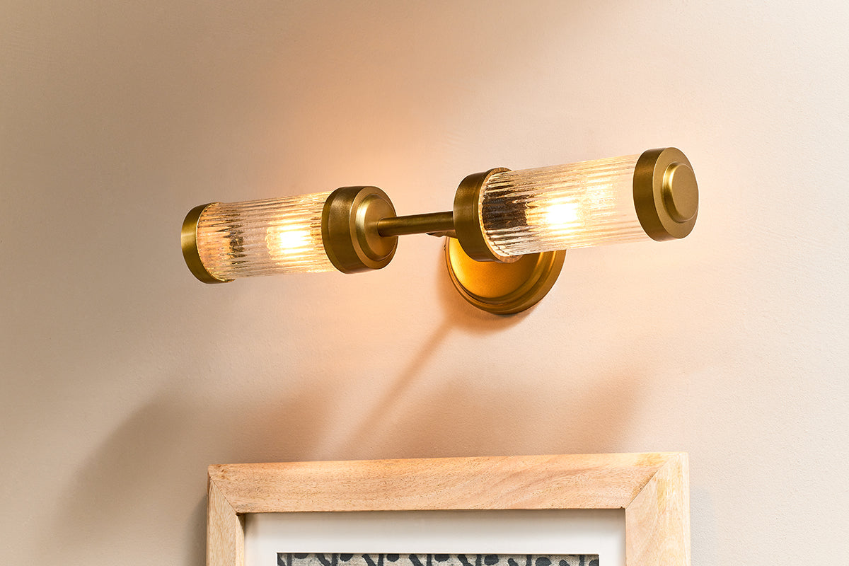 Nkuku Akurdi Bathroom Double Wall Lamp – Amos Lighting + Home
