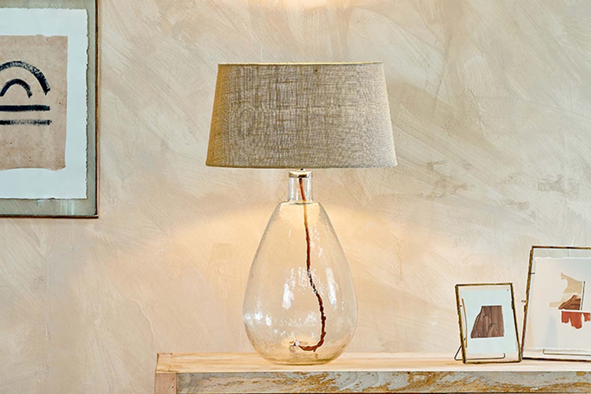Nkuku Baba Recycled Clear Glass Table Lamp Large Tall – Amos Lighting ...