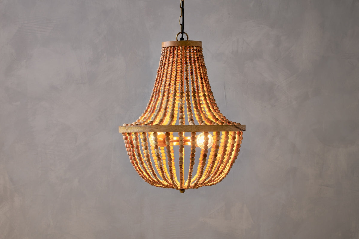 Nkuku Neela Natural Mango Wood Pendant – Amos Lighting + Home