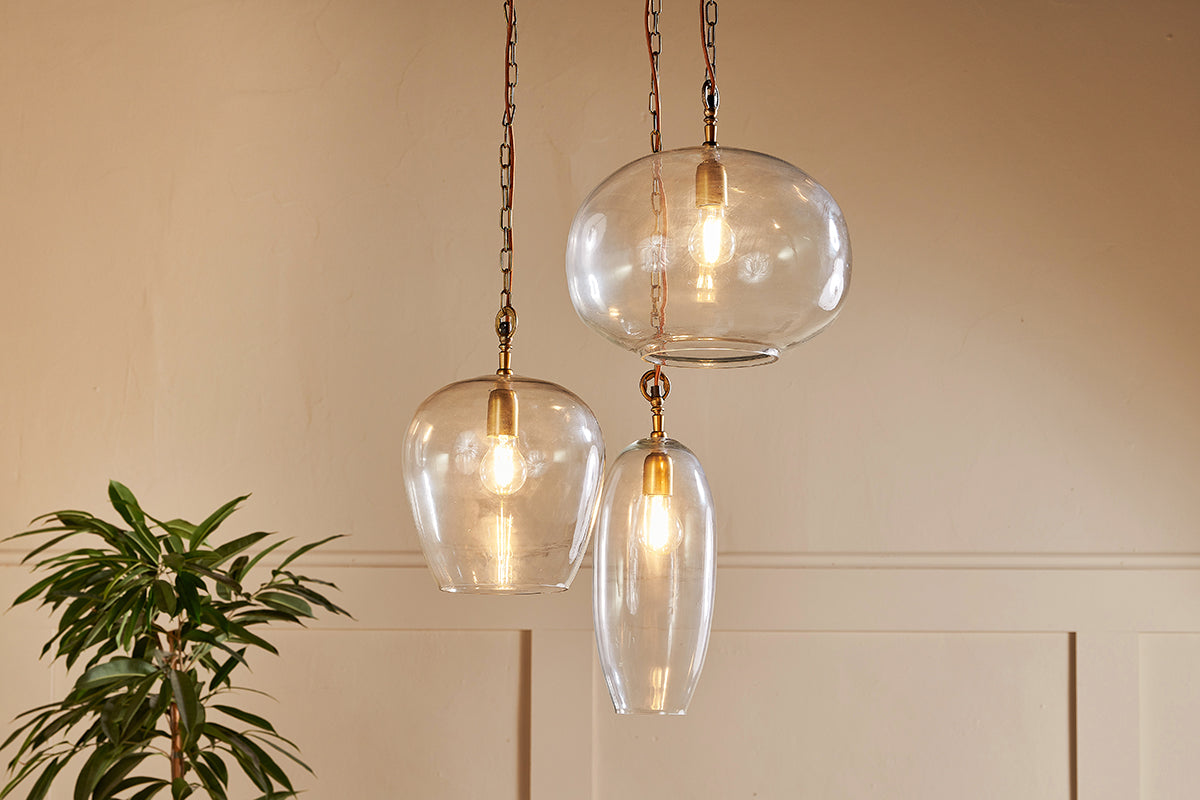 Nkuku Otoro 3 Light Recycled Clear Glass Cluster Pendant – Amos ...