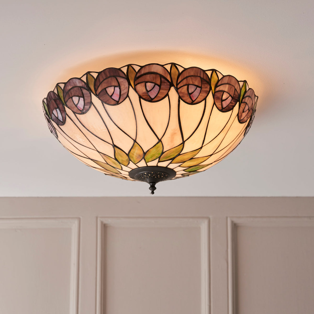 Tiffany Hutchinson Mackintosh Flush Light | Art Nouveau – Amos Lighting ...